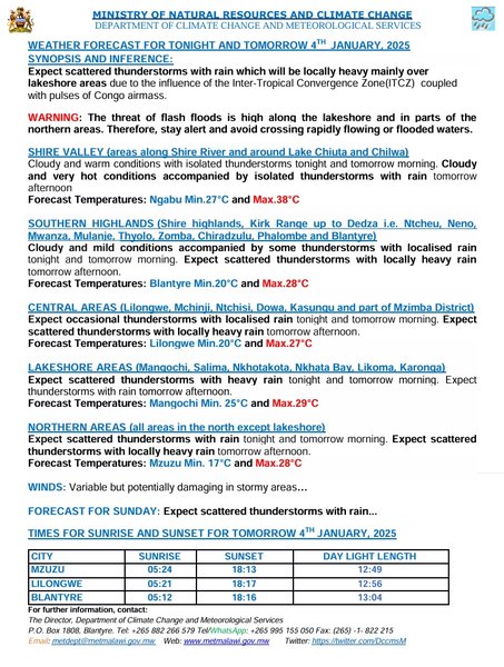 Weather Forecast 4 January 2025