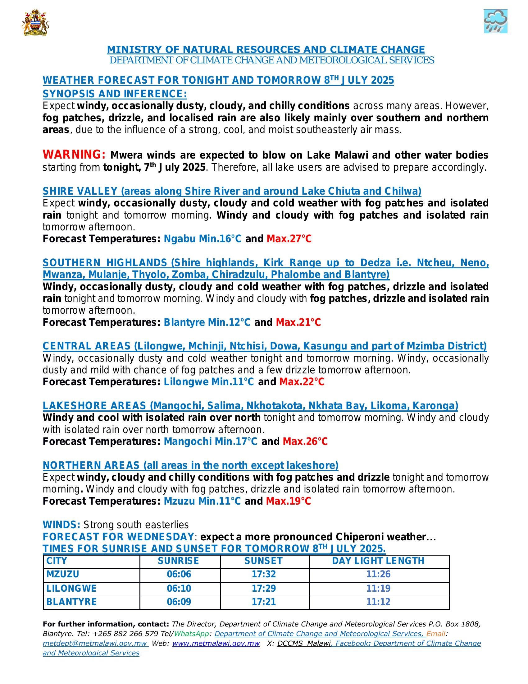 Weather Forecast 8 July 2025