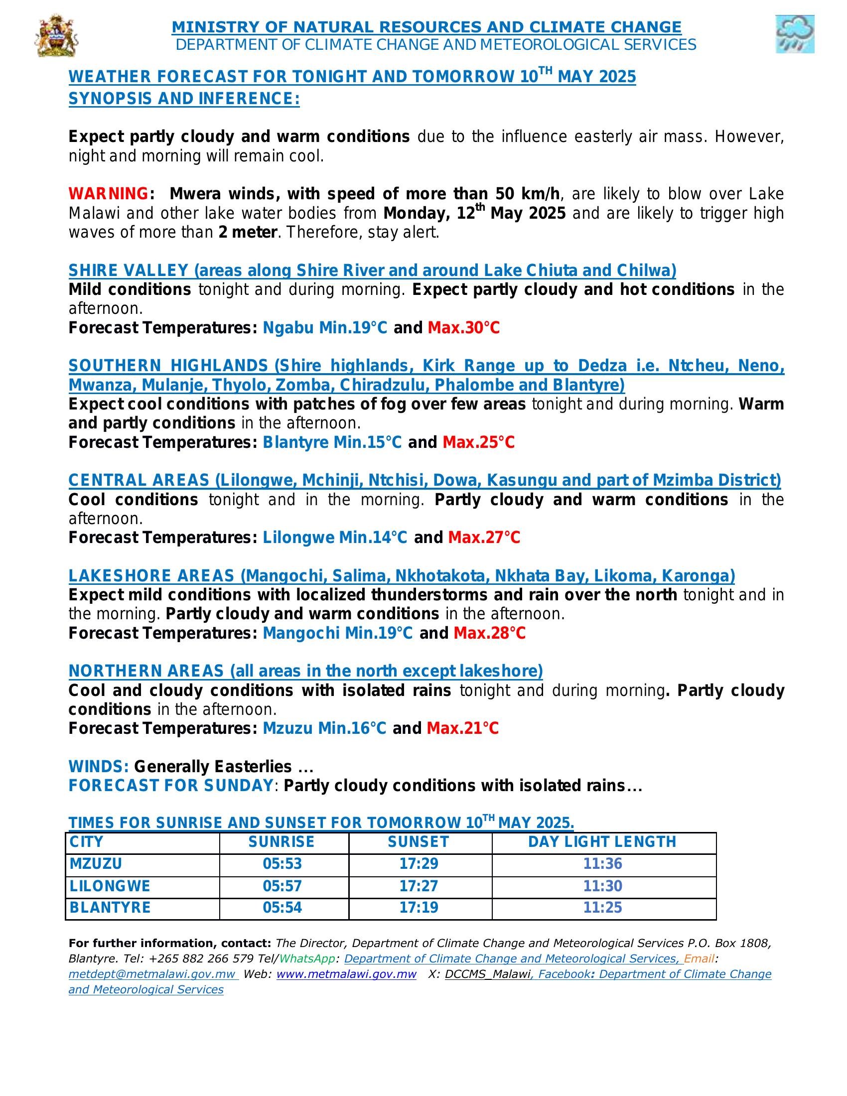 Weather Forecast 10 May 2025